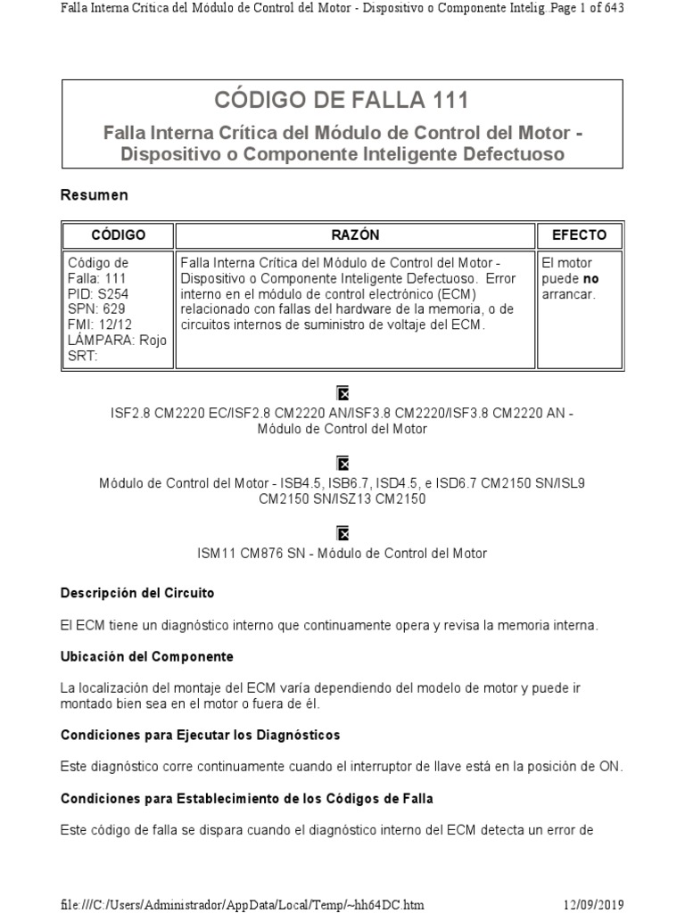 Codigos de Falla Thomas PDF | PDF | Acelerador | Electrónica