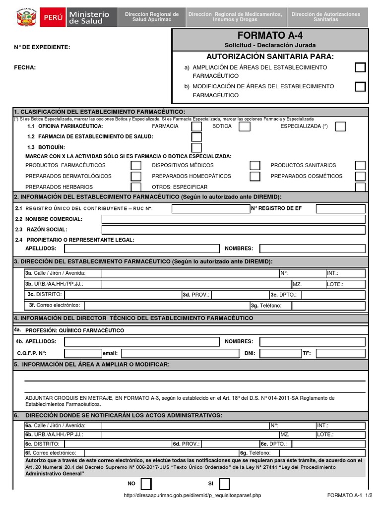 25 Procedimiento N180 Tupa-Formato A-1 | PDF | Farmacia | Farmacéutico