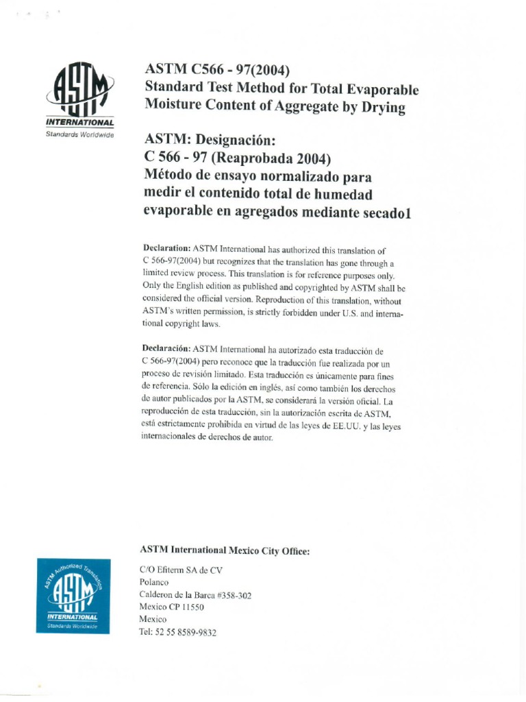 Astm 566 - 04 | PDF