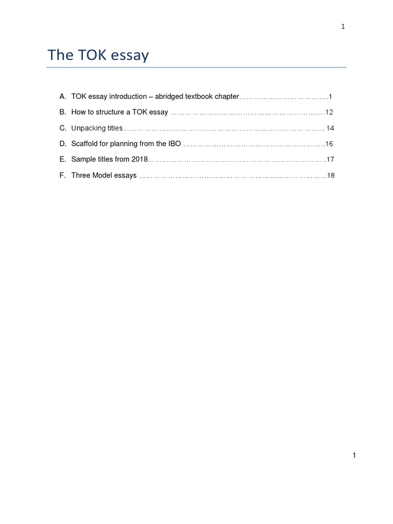 TOK Essay Writing Booklet | PDF | Essays | Argument