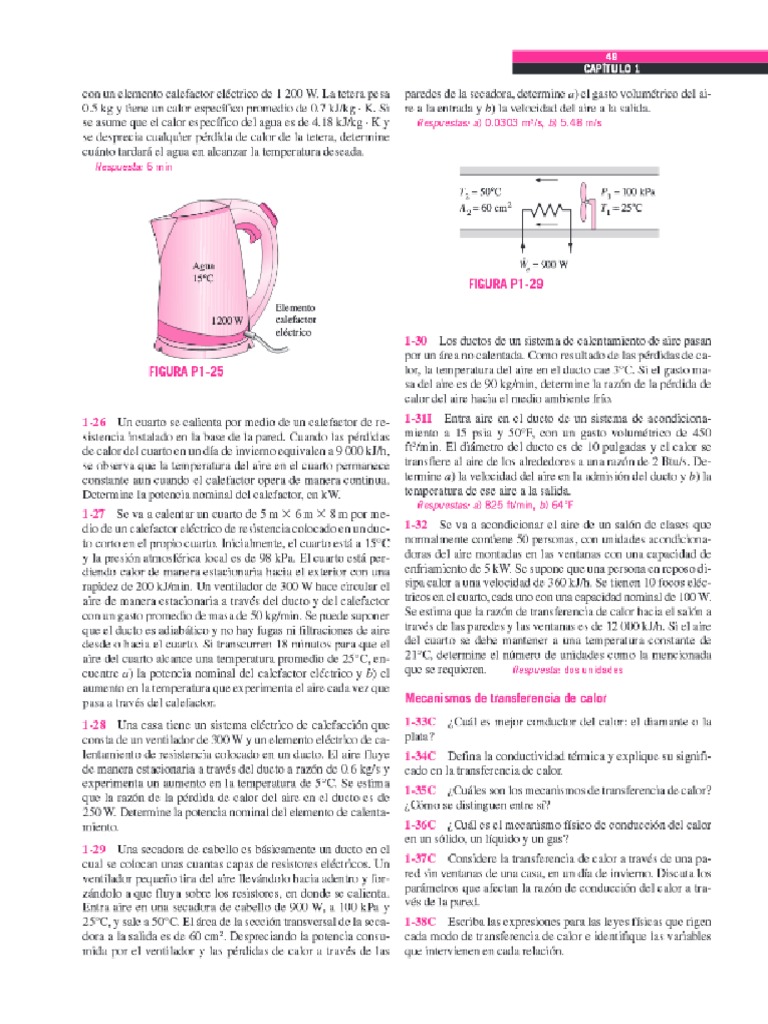 Problemas Capitulo 1b Mecanismos Transferencia | PDF