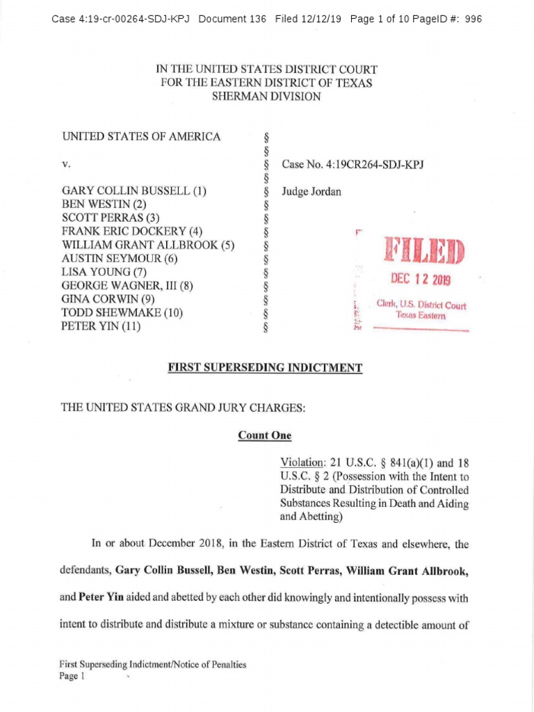 PC Dto Indictment | PDF | United States Federal Probation And ...