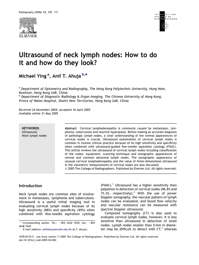 Ultrasound of Neck Lymph Nodes - How To Do It and How Do They Look ...