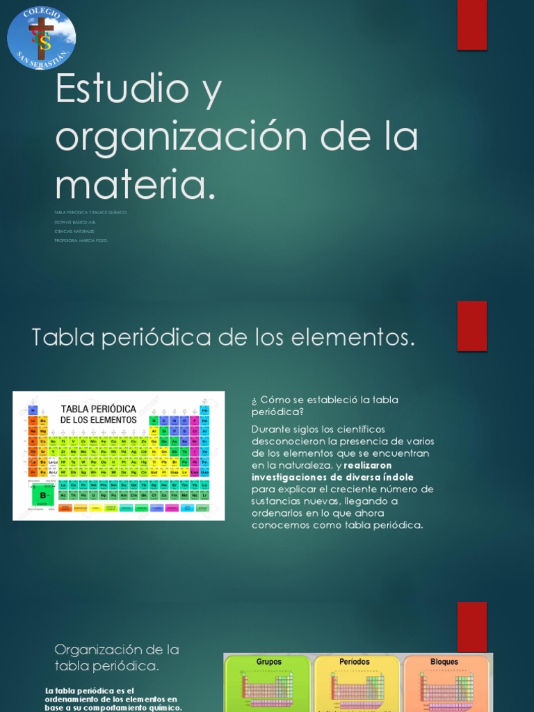 Tabla Periodica y Enlace Quimico. 8vo Basico. | PDF | Enlace químico ...