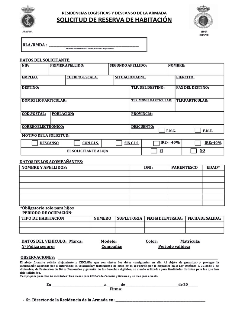 Modelo Solicitud Reserva Rla-Rmda.. | PDF | Gobierno | Seguridad