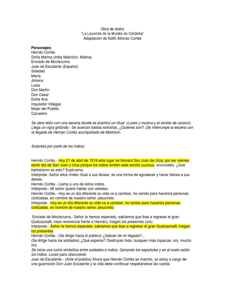 La Mulata de Cordova. Libreto 2019 | PDF | María, madre de Jesús | Brujería