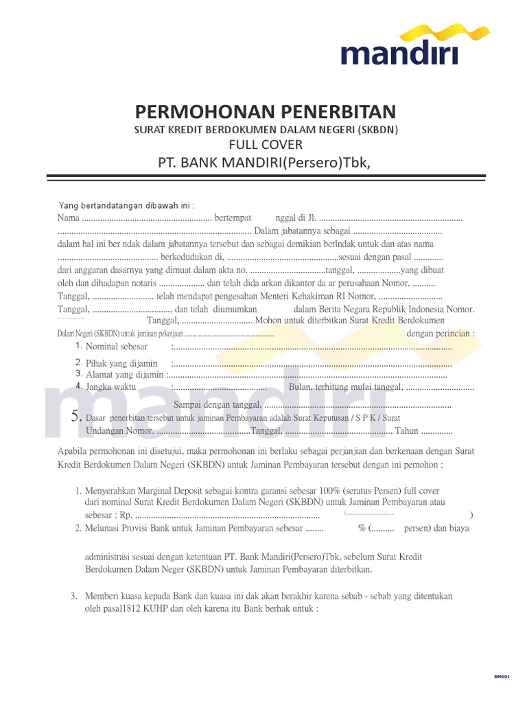 Formulir SKBDN Full Cover | PDF