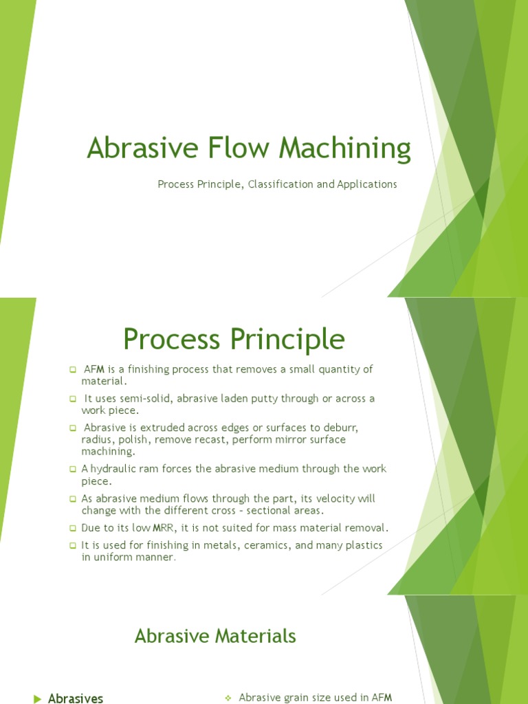 Abrasive Flow Machining Overview | PDF | Abrasive | Machining