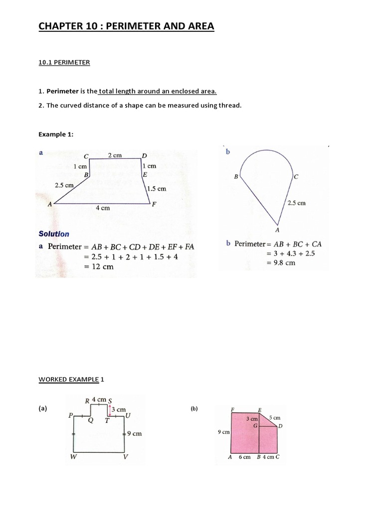 CHAPTER 10 Notes (Maths Form 1) | PDF | Area | Triangle