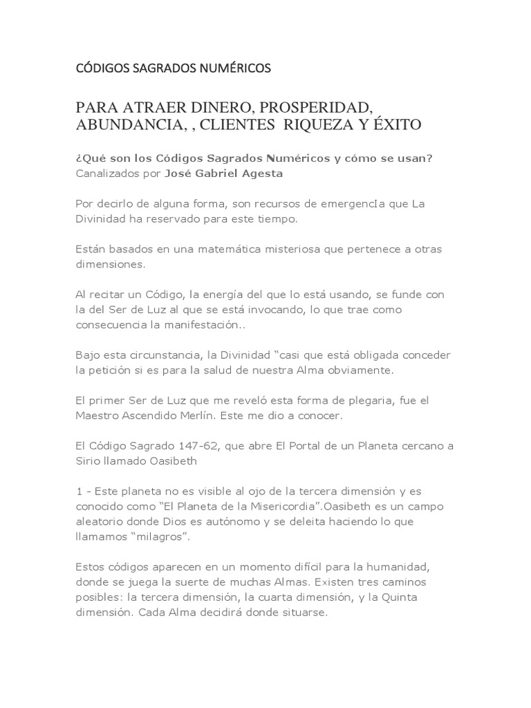 Códigos Sagrados Numéricos | Descargar gratis PDF | Mente | Felicidad