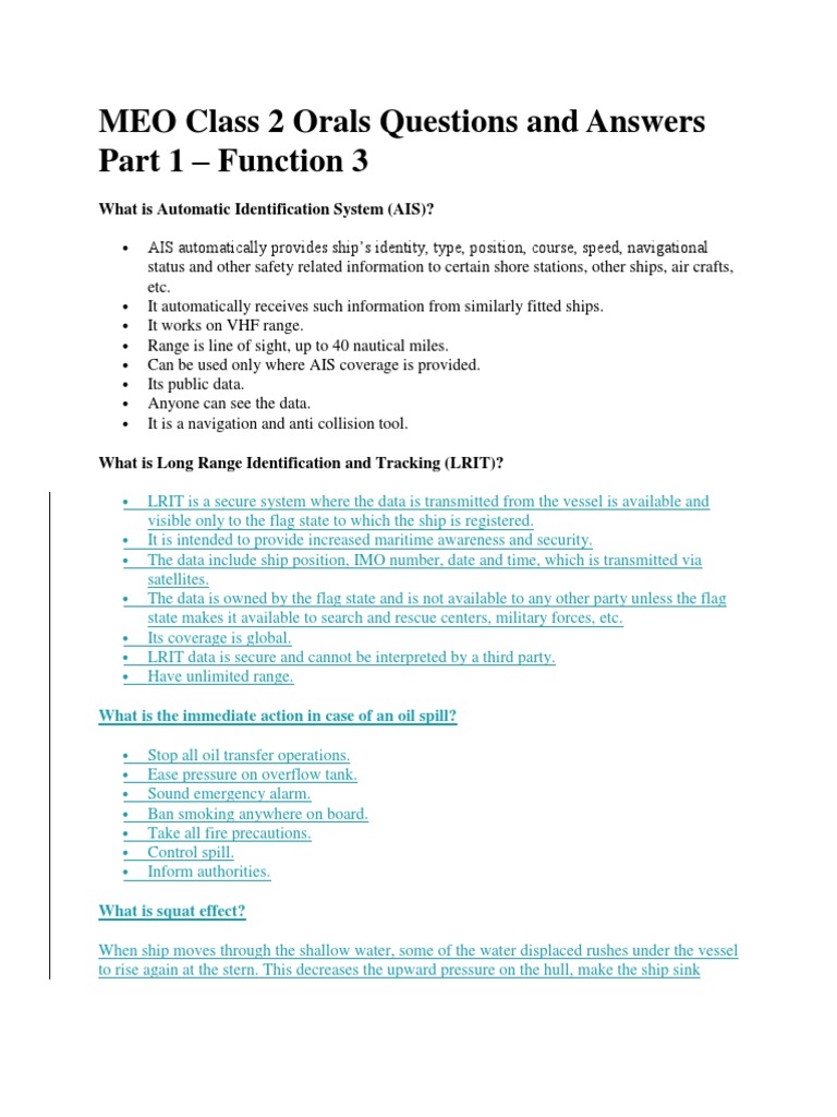 MEO Class 2 Ques & Ans | Download Free PDF | Tonnage | Ships
