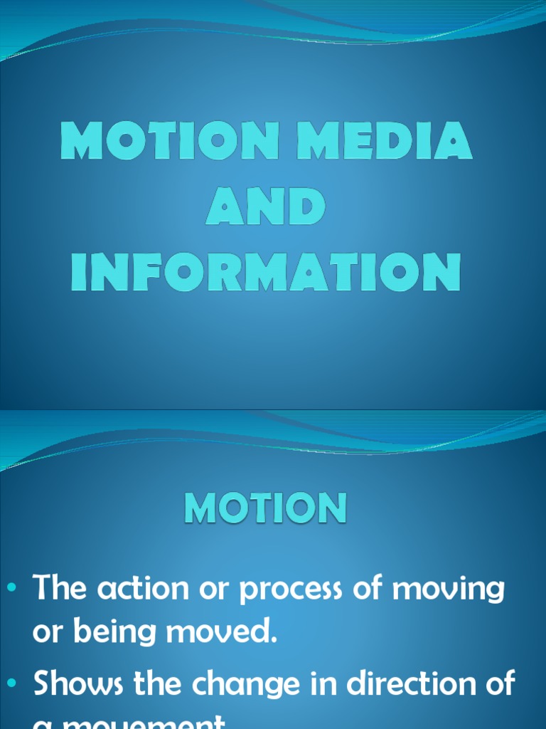 Motion Media and Information | PDF | Animation | Codec