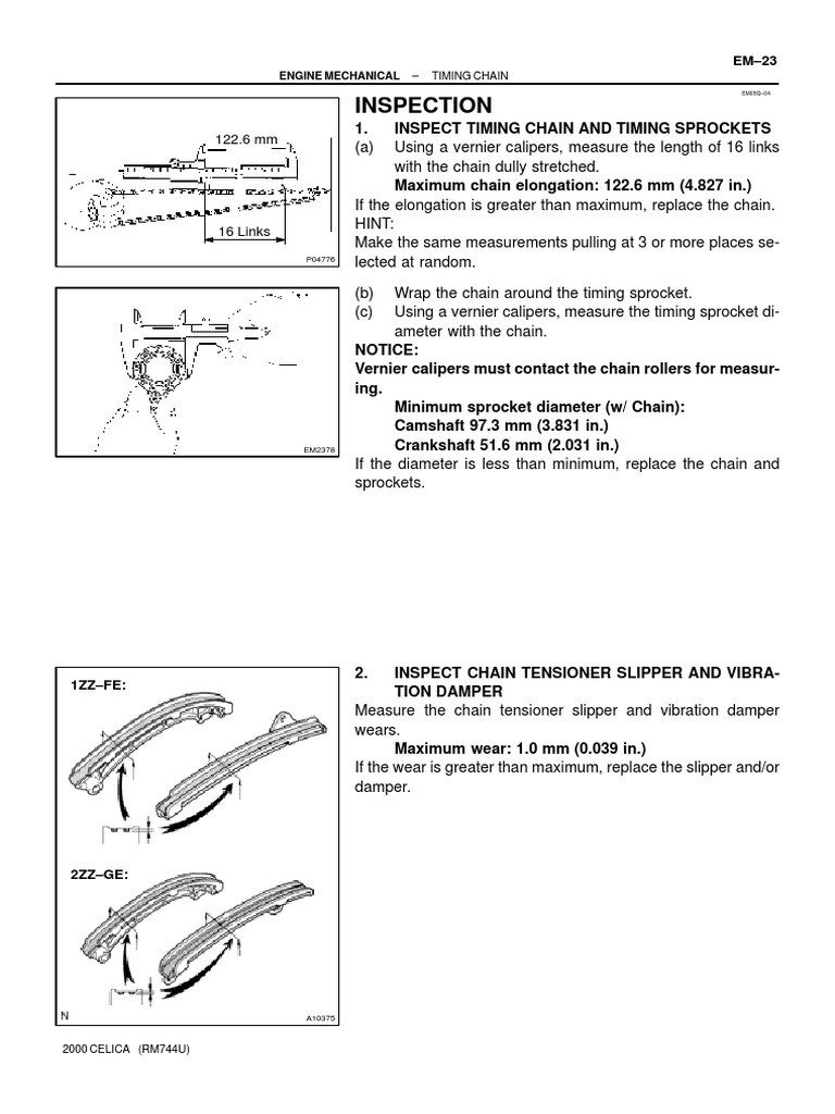 08 - Timing Chain - Inspection | PDF | Propulsion | Engines