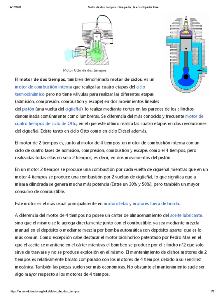 Motor de Dos Tiempos en El Ciclo de Otto | PDF | Motor de combustión interna | Conversión de energía