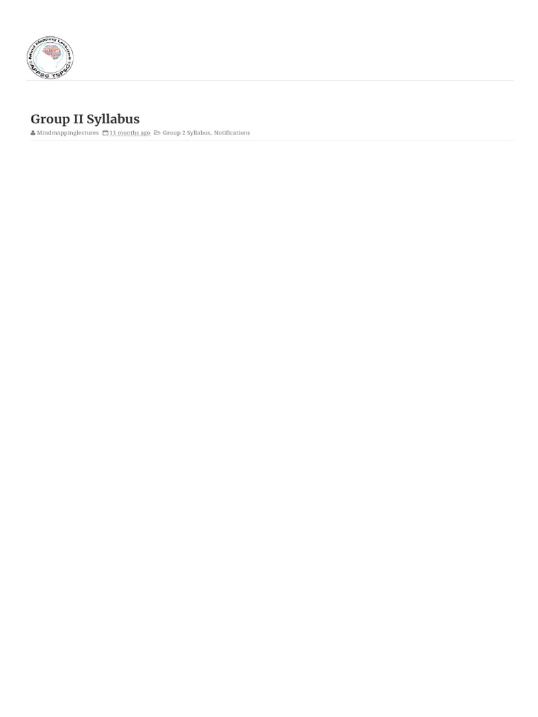Group II Syllabus - APPSC TSPSC MIND MAPPING LECTURES | PDF