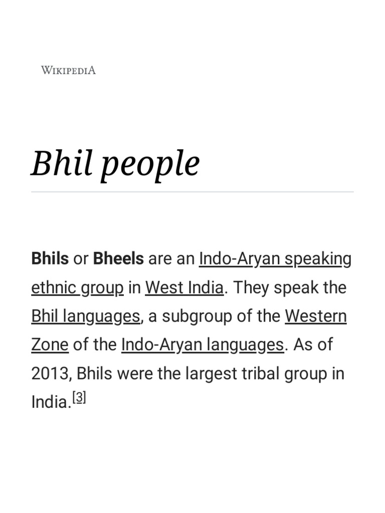 Bhil People - Wikipedia PDF | PDF | Social Groups Of India ...