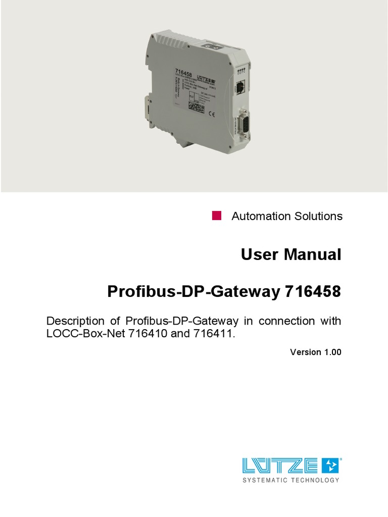 Profibus DP Gateway 716458 1.0 HB en PDF | PDF | Usb | Device Driver