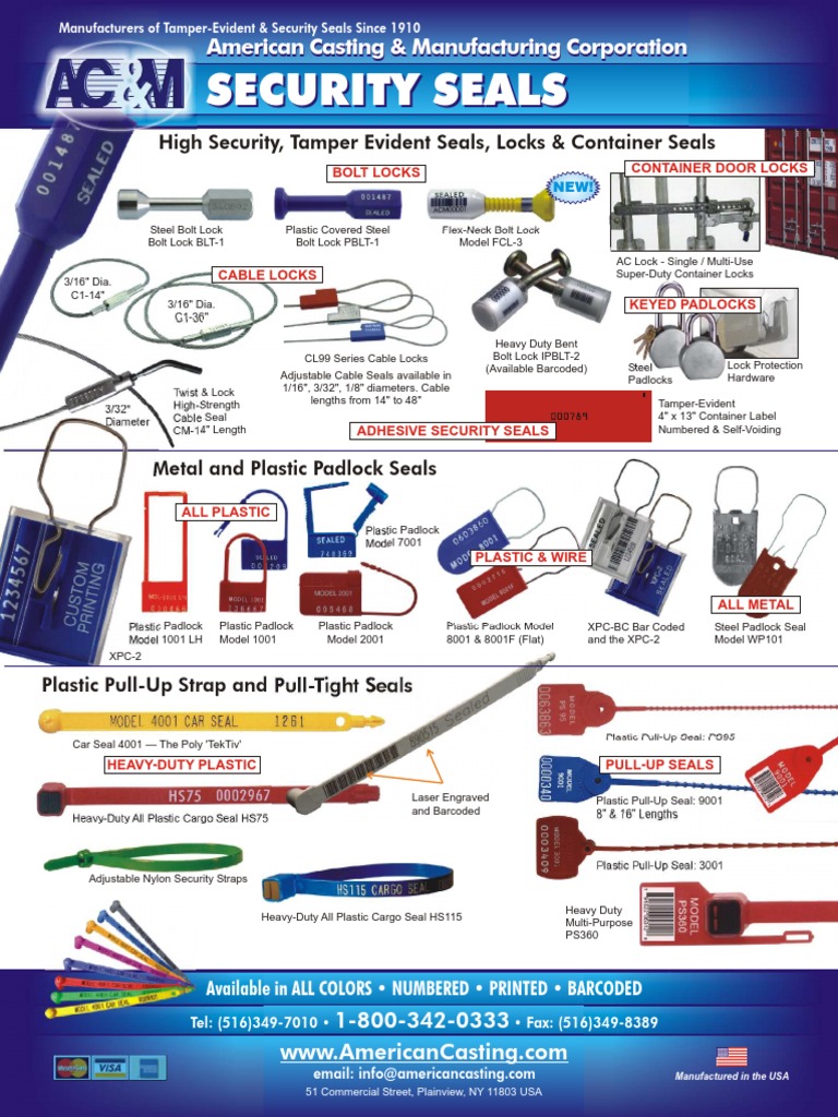 A Comprehensive Catalog of Tamper-Evident and Security Seals for ...