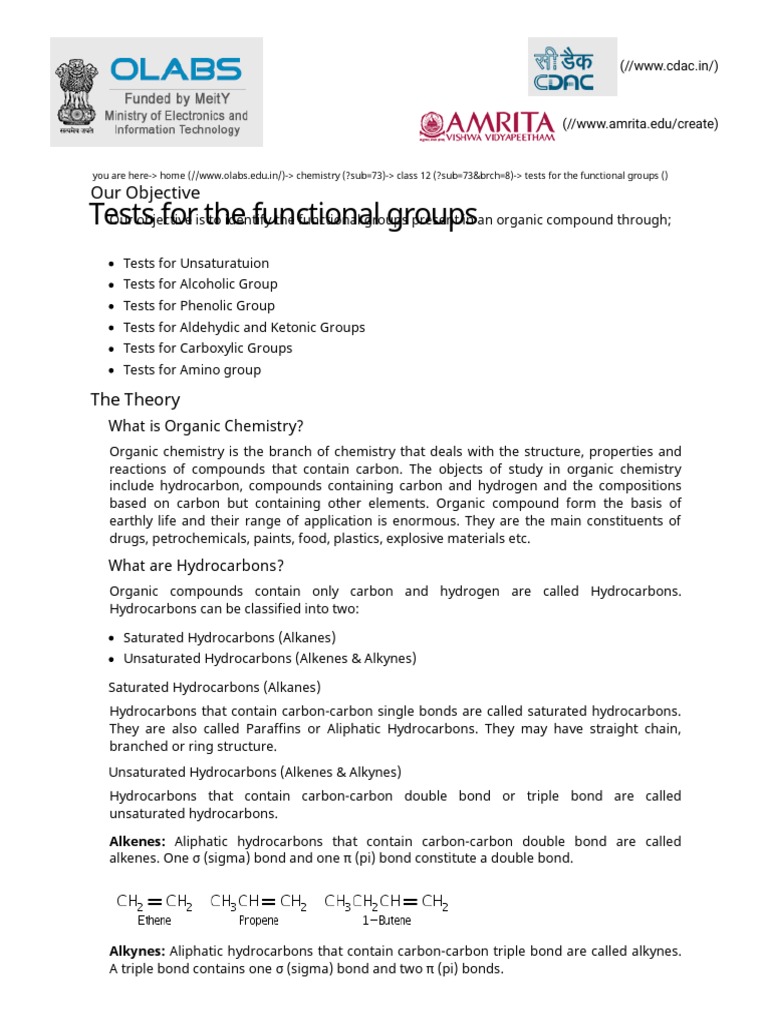 Tests for the functional groups (Theory) _ Class 12 _ Chemistry ...