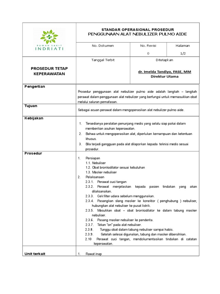 Spo Alat Nebulizer Pulmo Aid | PDF