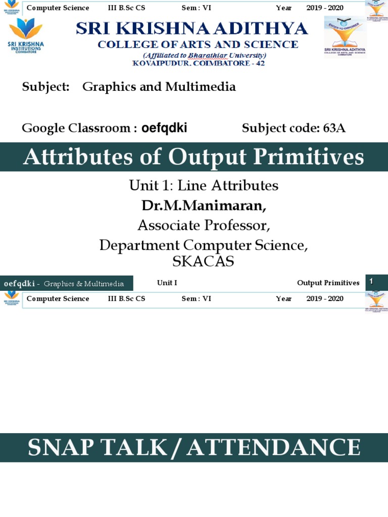 1.7 Line Attributes - Attributes of Output | PDF | Line (Geometry ...