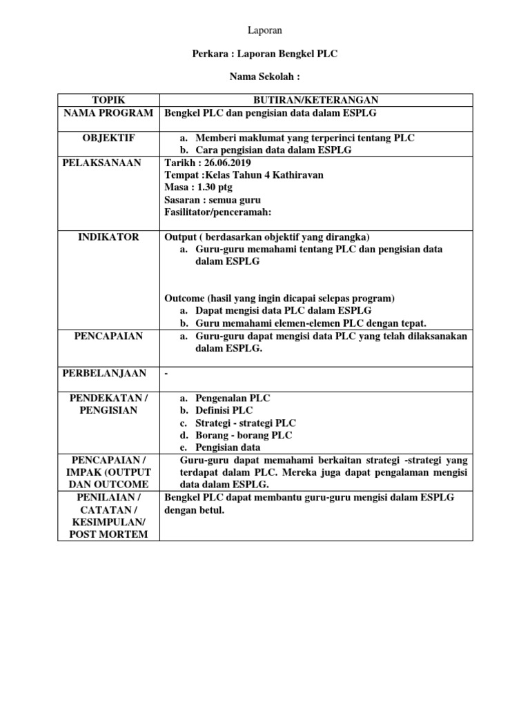 Contoh Laporan LDP | PDF