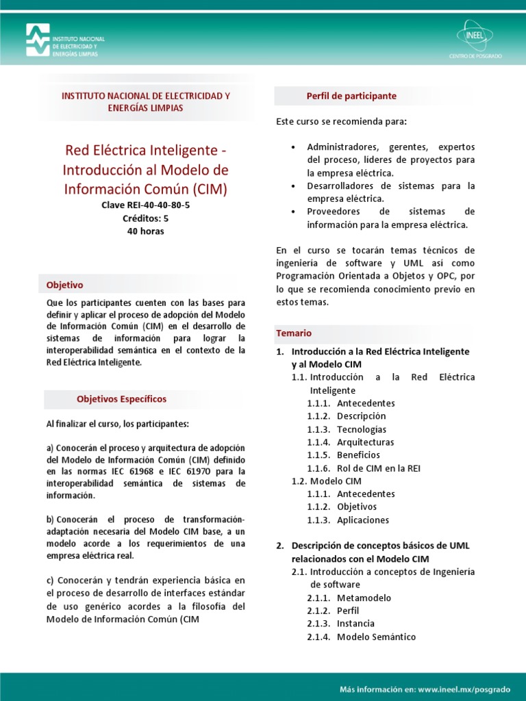Red Eléctrica Inteligente - Introducción al Modelo de Información Común ...