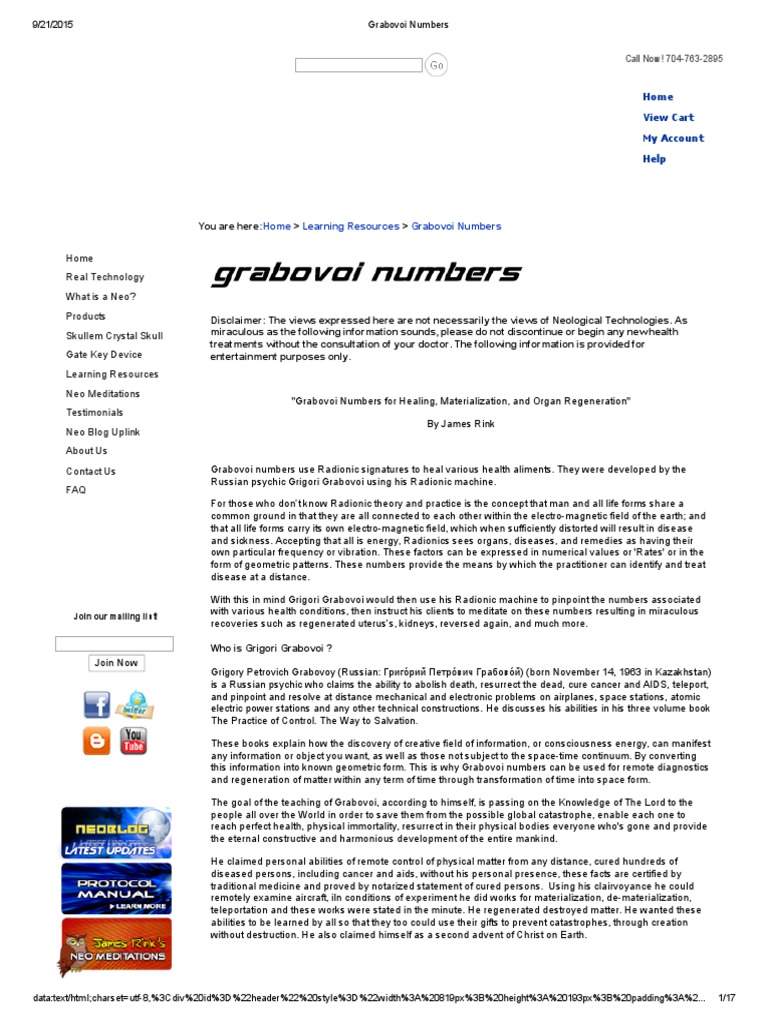 Grabovoi Numbers PDF | PDF | Clinical Medicine | Organ (Anatomy)