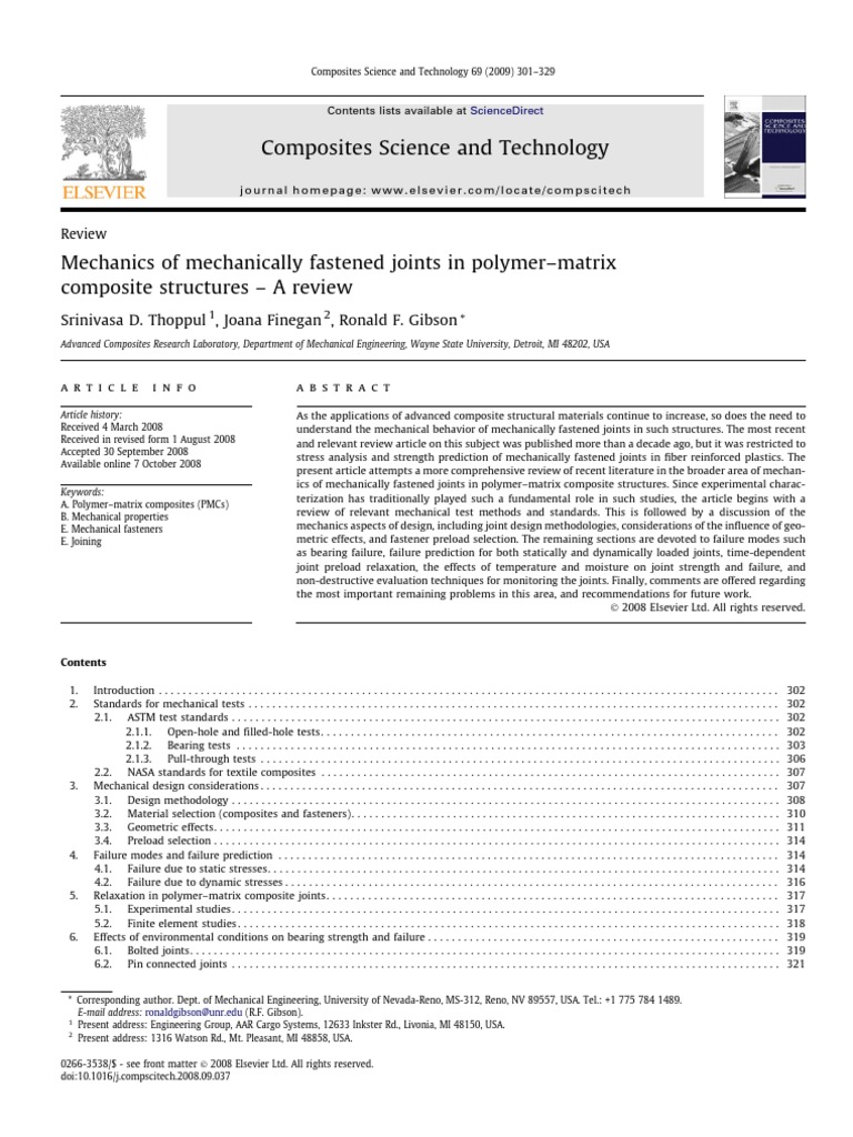 Imp-Thoupal 2009-Mechanics of Mechanically Fastened Joints in Polymer ...