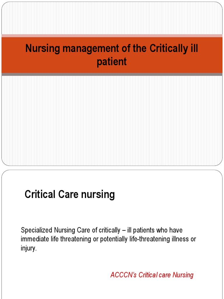Nursing Management of The Critically Ill Patient | PDF | Heart Failure ...