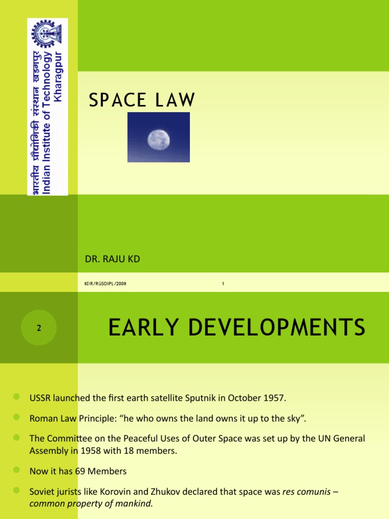 Space Law: Dr. Raju KD | PDF