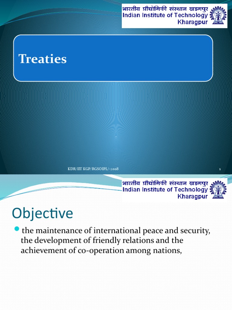 Treaties: 1 Kdr/Iit Kgp/Rgsoipl/-2008 | PDF | Treaty | Ratification