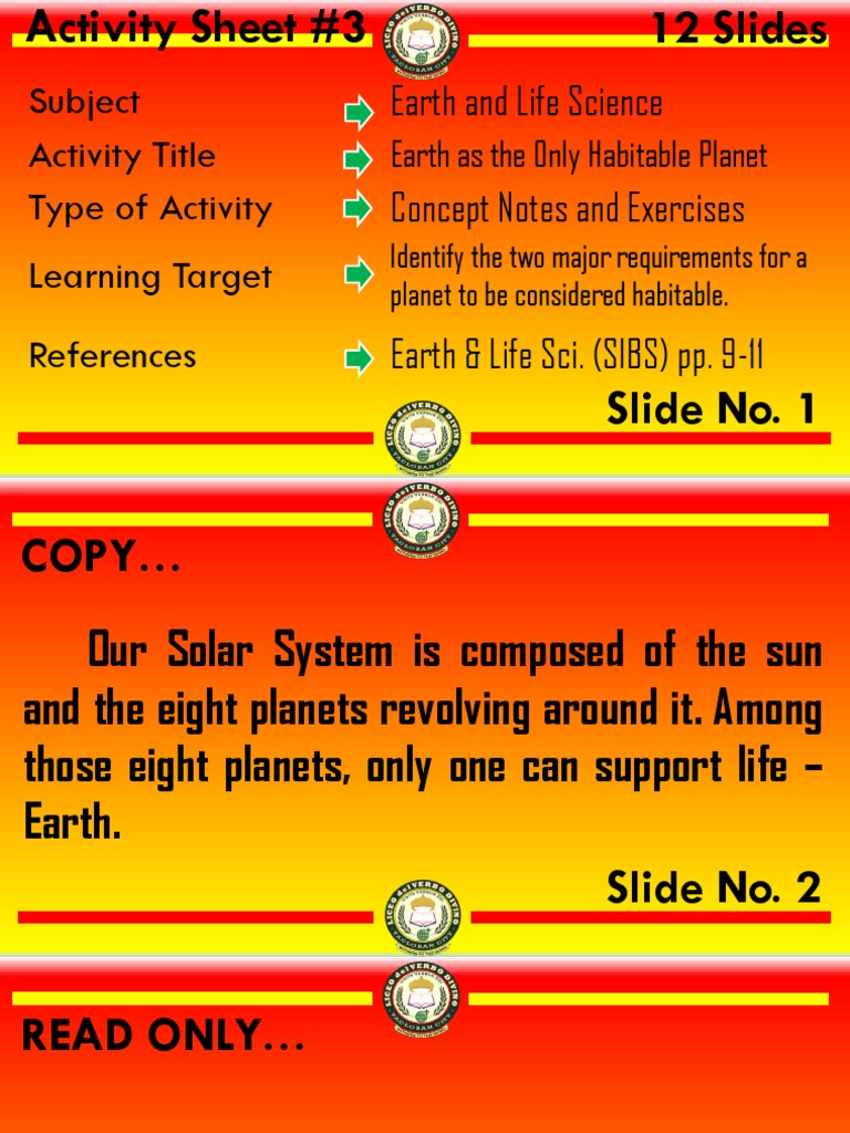 AS #3 Earth and Life | PDF | Planetary Habitability | Planets