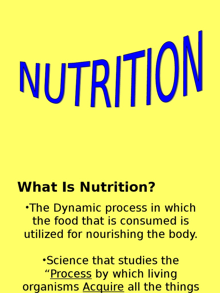 Nutrition Lecture Part 1 | PDF | Nutrients | Fat
