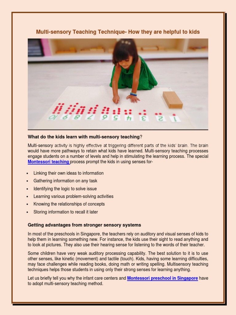 Multisensory Teaching Techniques - How They Are Helpful To Kids | PDF ...