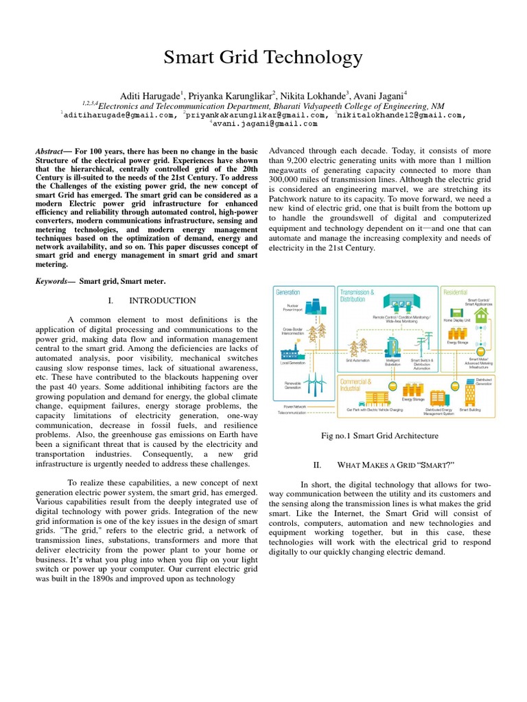 IEEE Paper Smart Grid Technology | PDF | Electrical Grid | Smart Grid