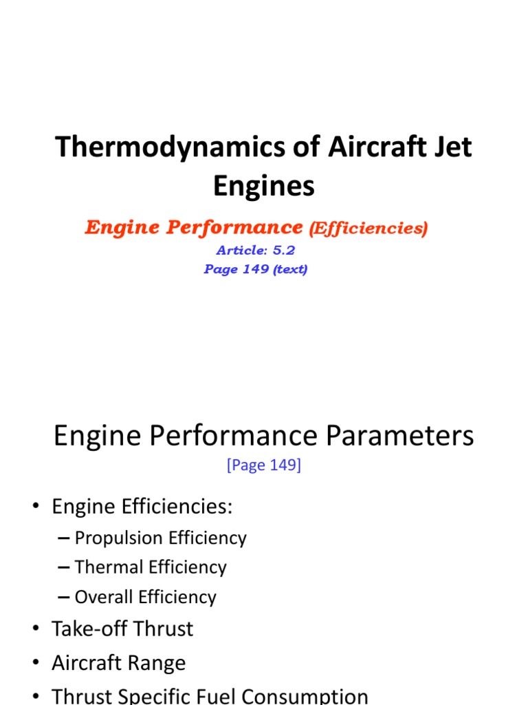 Jet Engine Performance Parameters | PDF | Jet Engine | Thrust