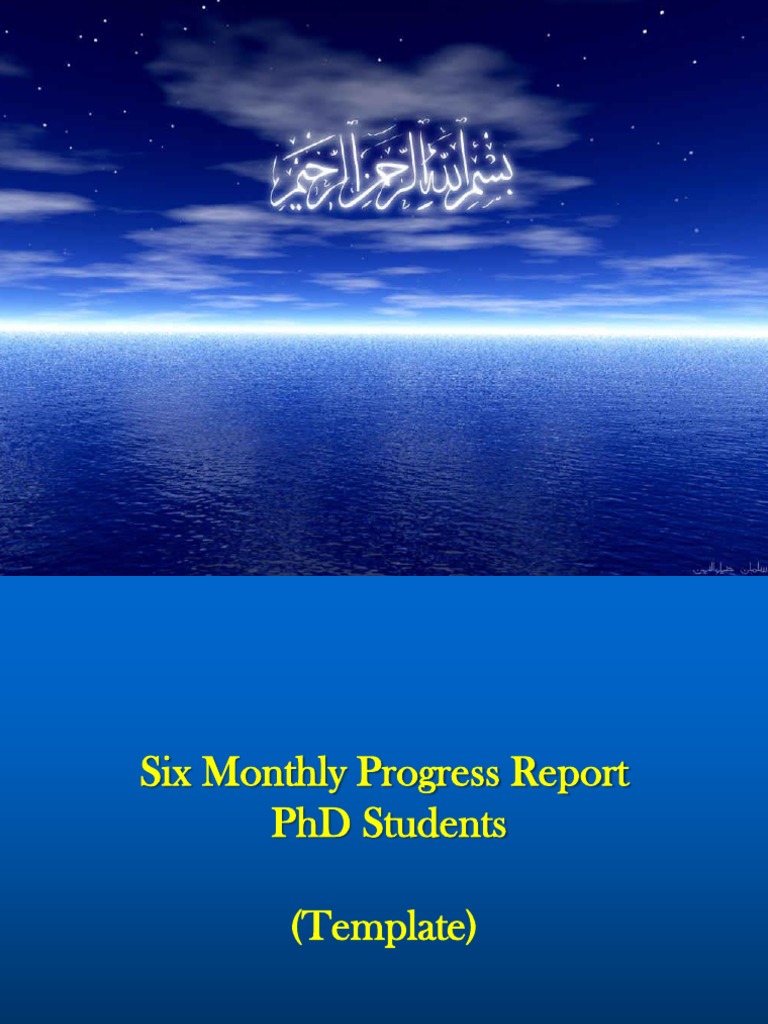 Six-Month PhD Progress Report Template | PDF | Doctor Of Philosophy ...