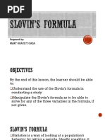 Slovin'S Formula | PDF | Teaching Methods & Materials | Science ...