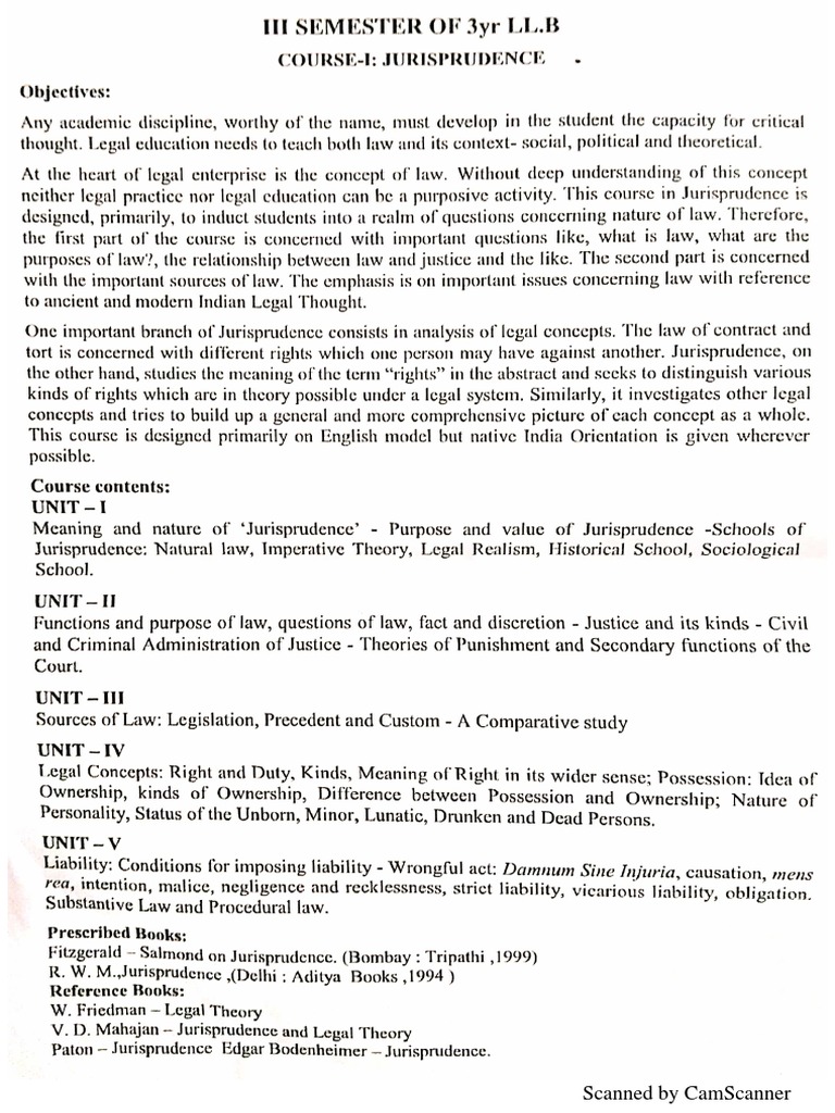 3rd Sem LLB Syllabus Kslu | PDF