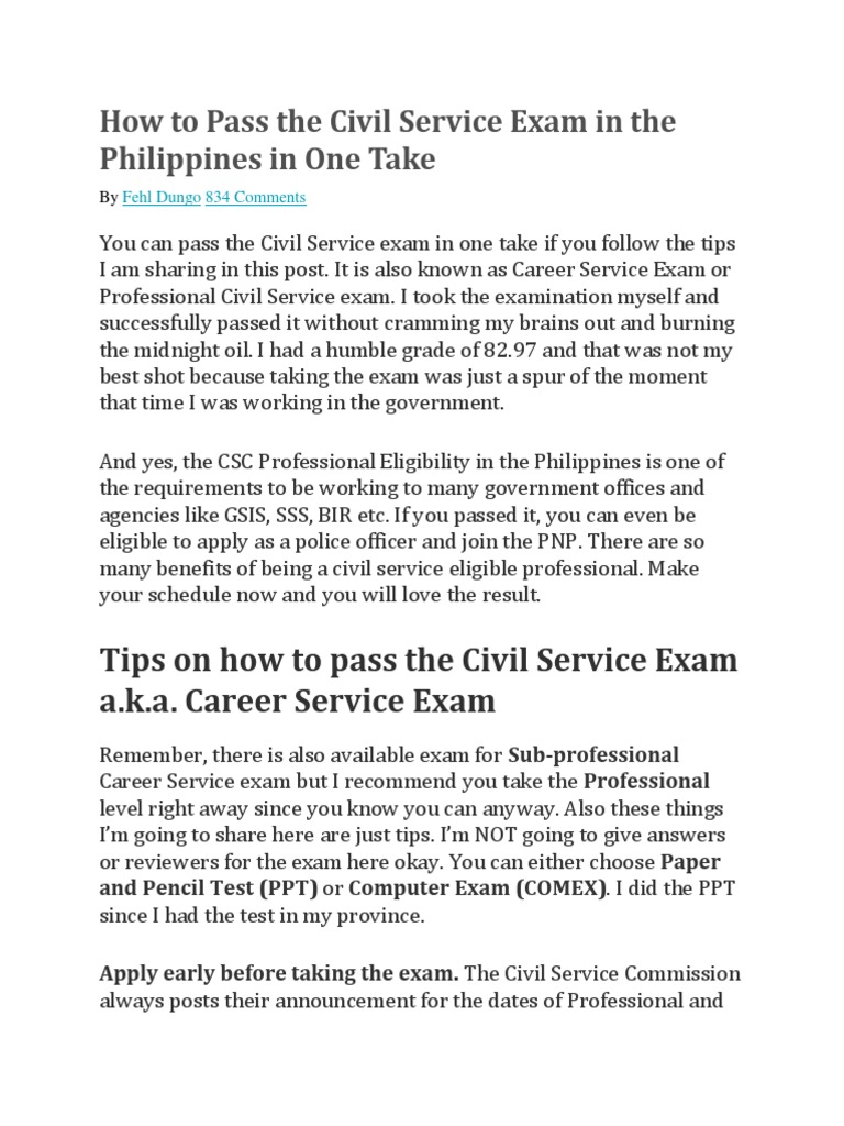 Pass the Civil Service Exam in One Take | PDF | Candy | Civil Service