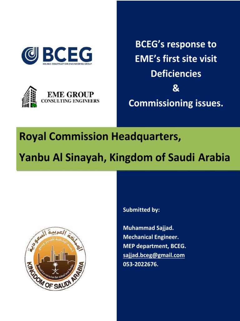 EME Site Visit Report - BCEG Response Final PDF | PDF | Duct (Flow ...