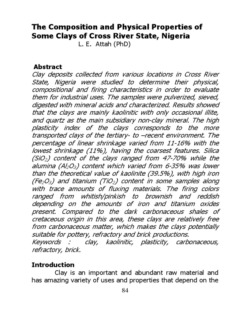 Properties of Clay | PDF | Clay | Aluminium Oxide