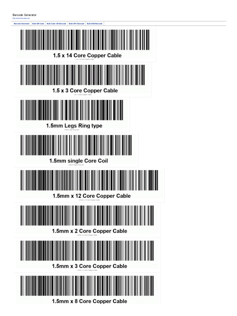 Free Online Bulk Barcode Generator | PDF | Barcode | Components