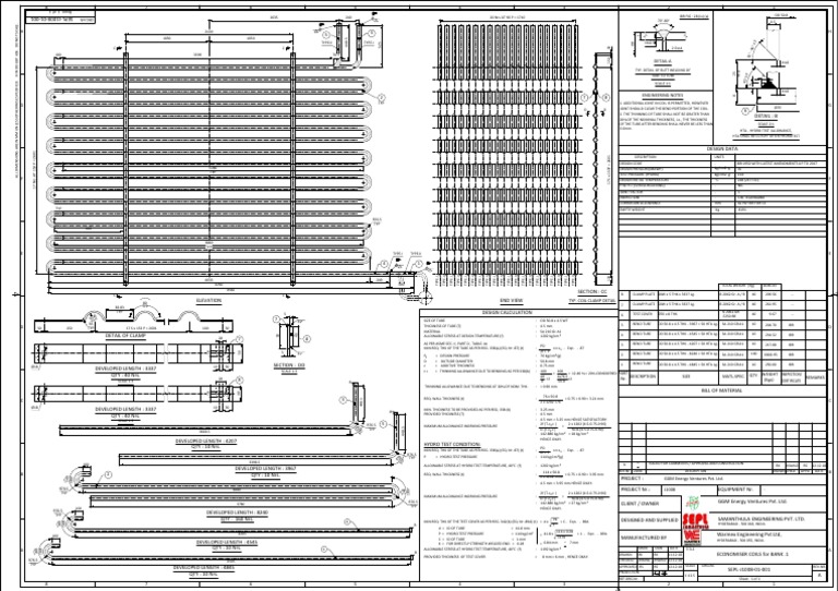 Economiser Coil - Drawing | PDF | Pipe (Fluid Conveyance) | Chemical ...