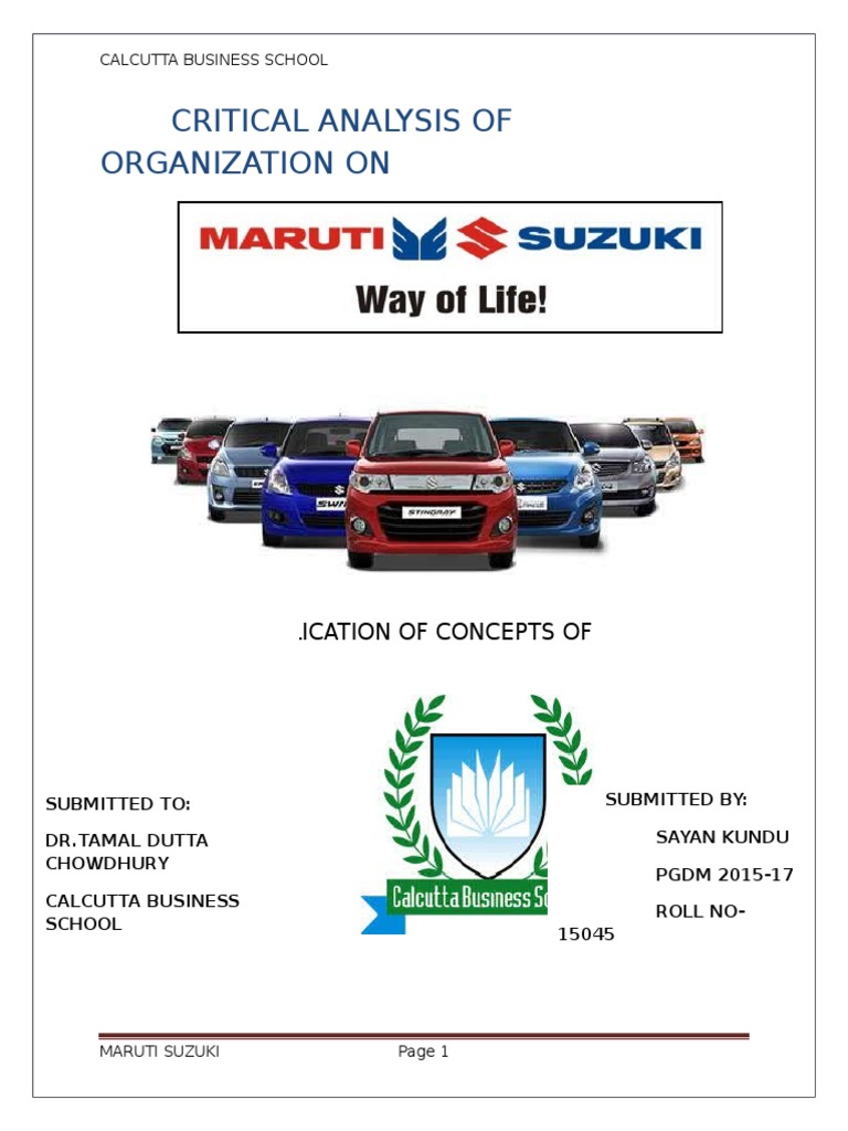 Maruti Suzuki Analysis | PDF | Car | Brand