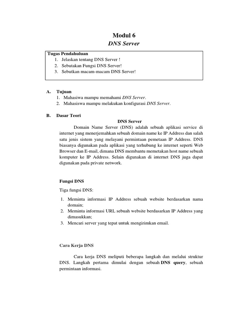 Modul 6 - DNS | PDF | Komputer