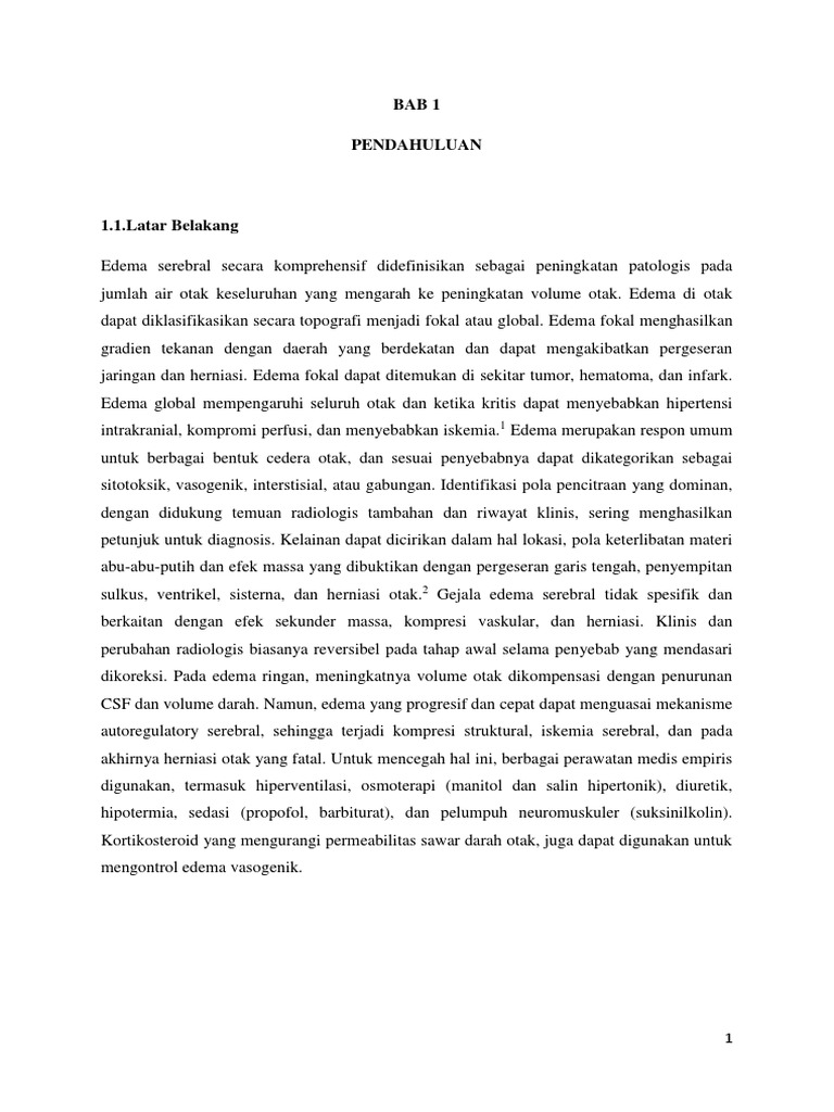 Pendahuluan Edema Serebri | PDF