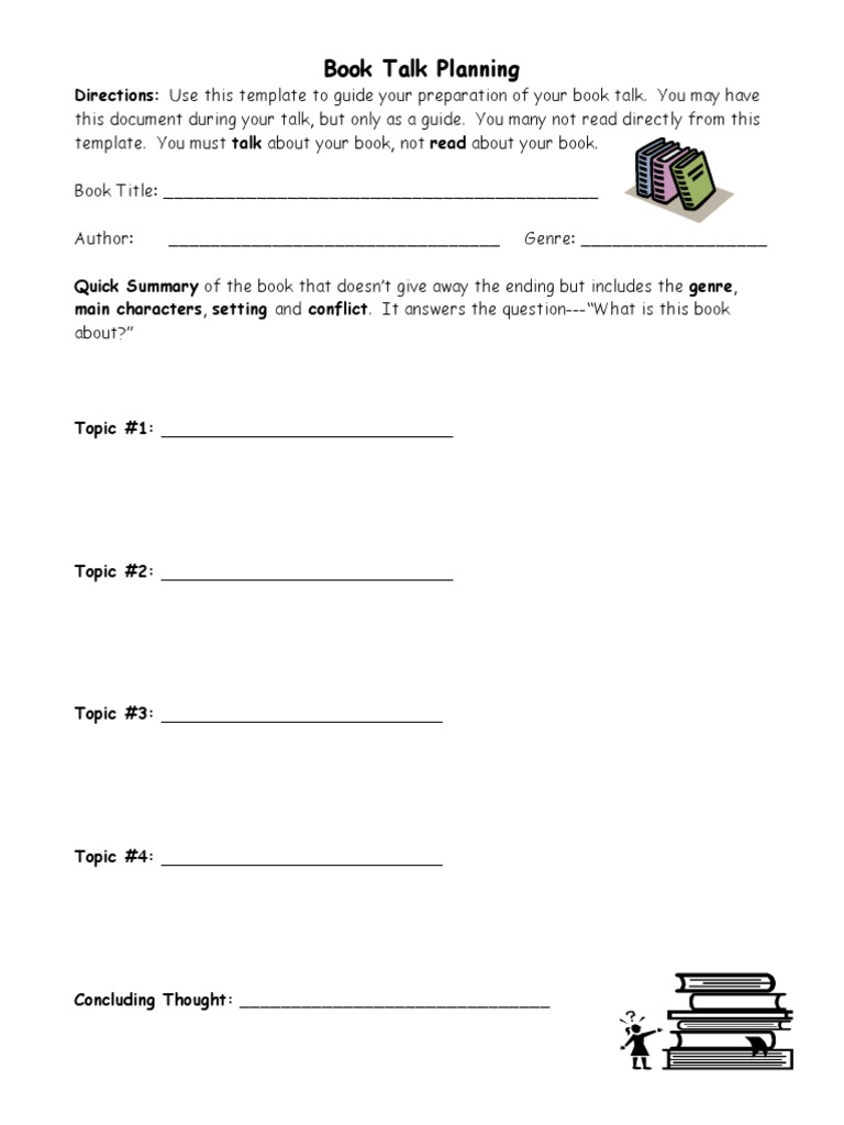 Book Talk Preparation Guide | PDF | Books | Communication