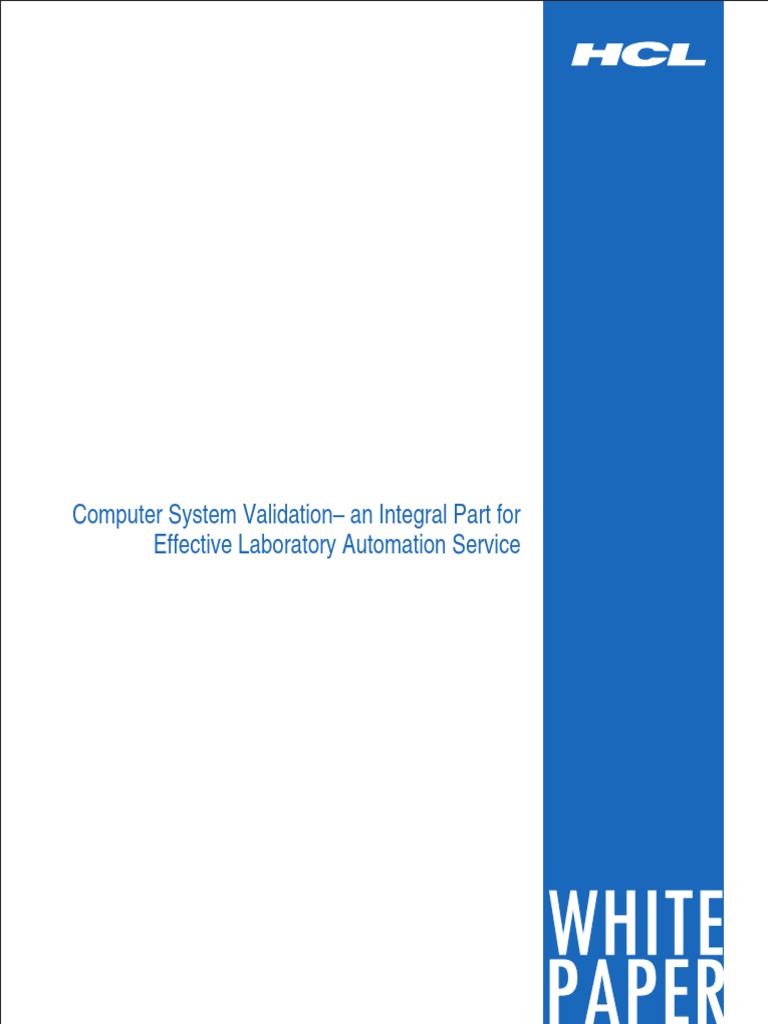 Computer System Validation An Integral Part For Effective Laboratory